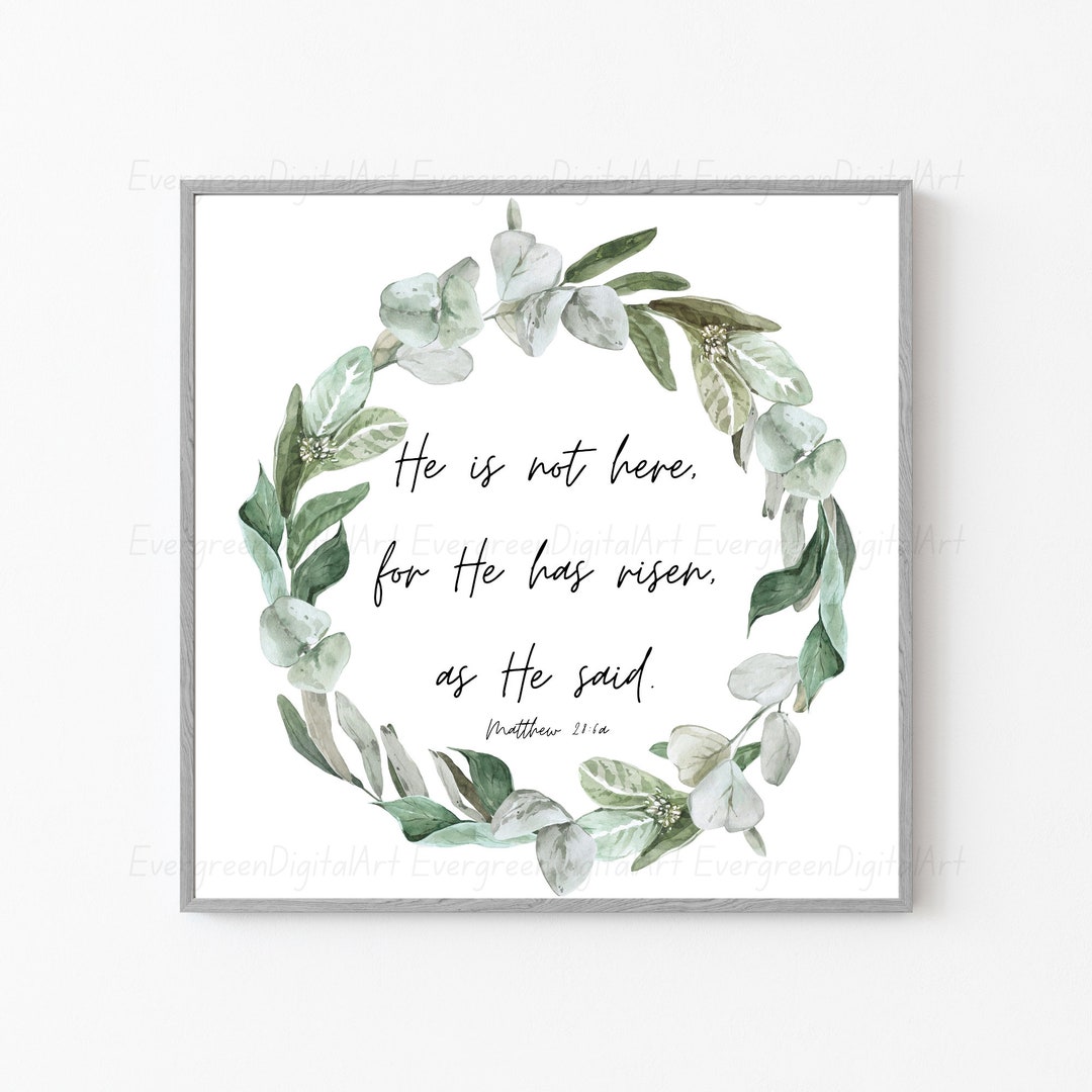 Matthew 28:6a | He is Not Here, for He Has Risen, as He Said. | Happy ...