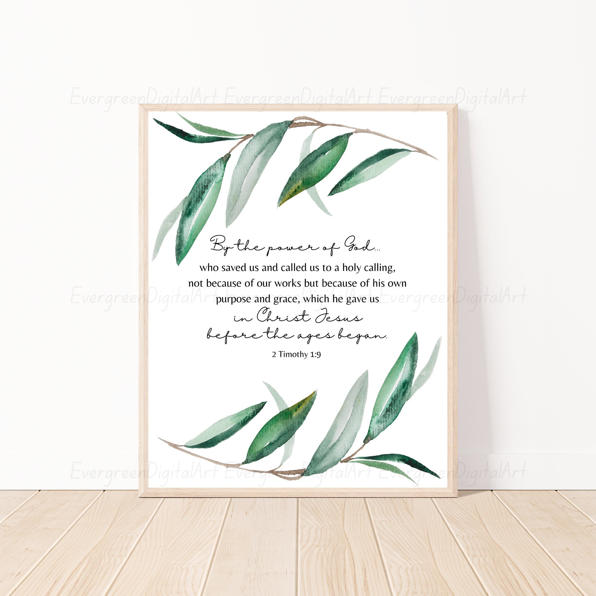 2 Timothy 1:9 Digital Download Scripture Artwork Bible Verse Prints - Etsy