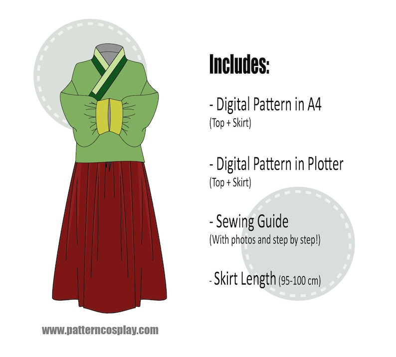 Aoqun Pattern (hanfu Daily Dress) Extra Large/#42 (PDF + Sewing ...