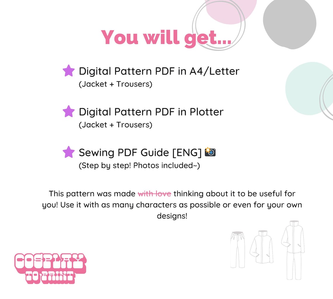 Sorcerer Professor Cosplay Pattern Medium/#34 (PDF + Sewing ...