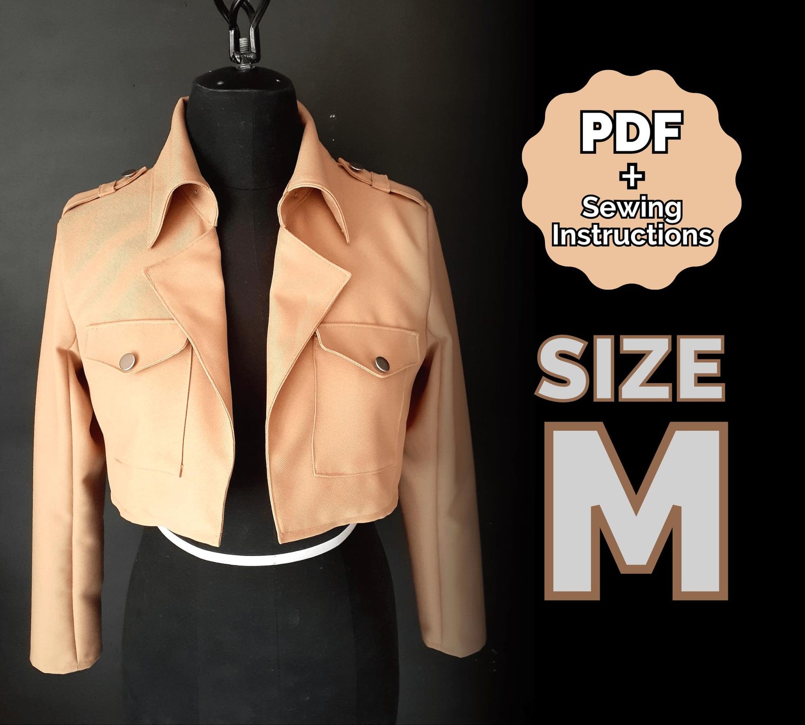 Survey Jacket Pattern Cosplay Size Medium/#34 (PDF + Sewing ...