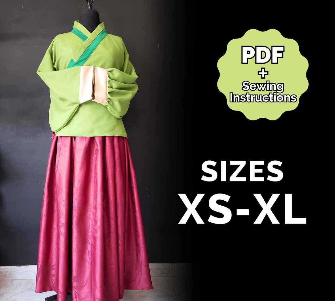 Aoqun Pattern Hanfu Daily Dress XS to XL (pdf + Sewing Guide) ENG ...