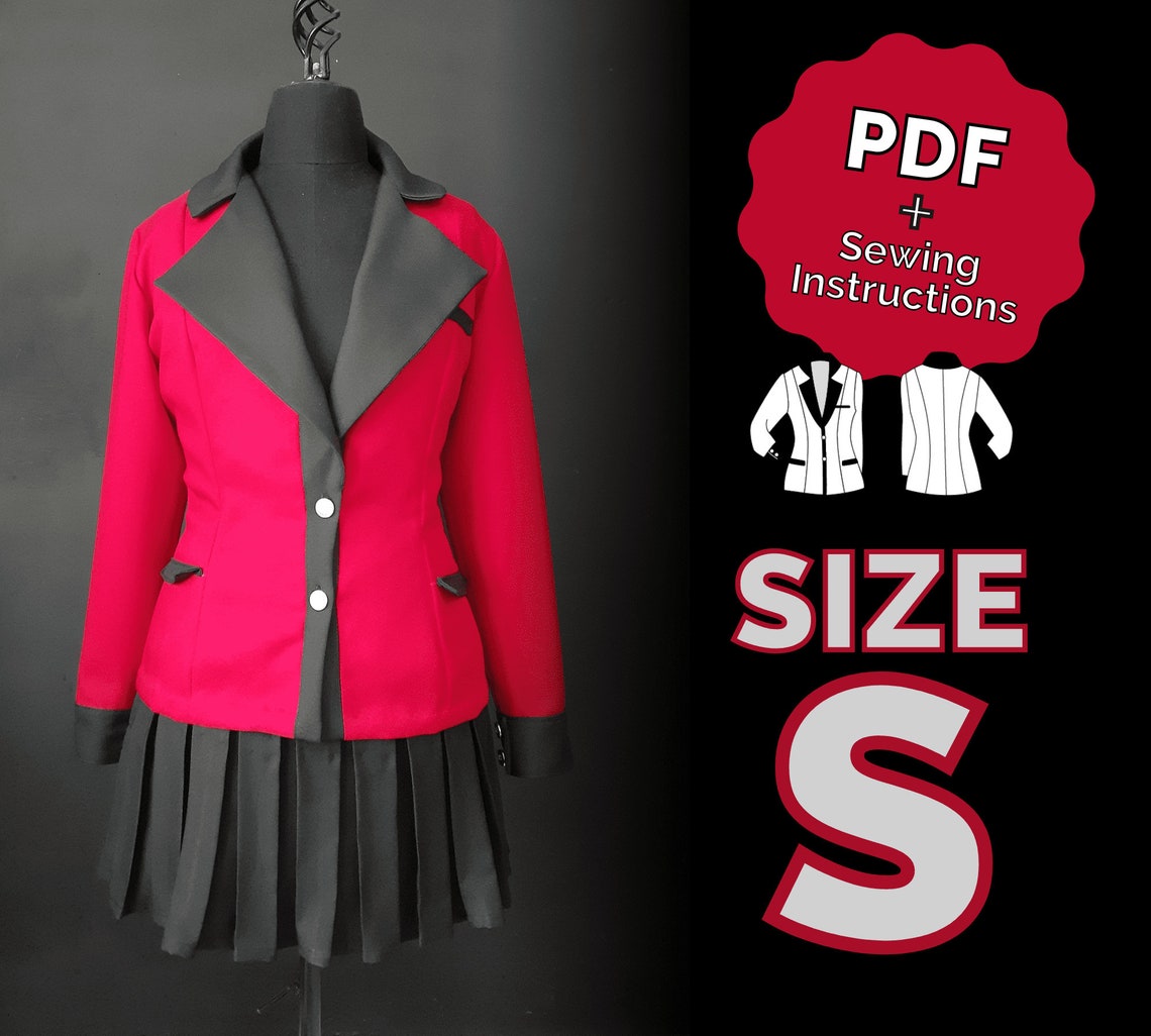 Kakegurui Inspired Jacket Cosplay Size Small/26 PDF Sewing - Etsy