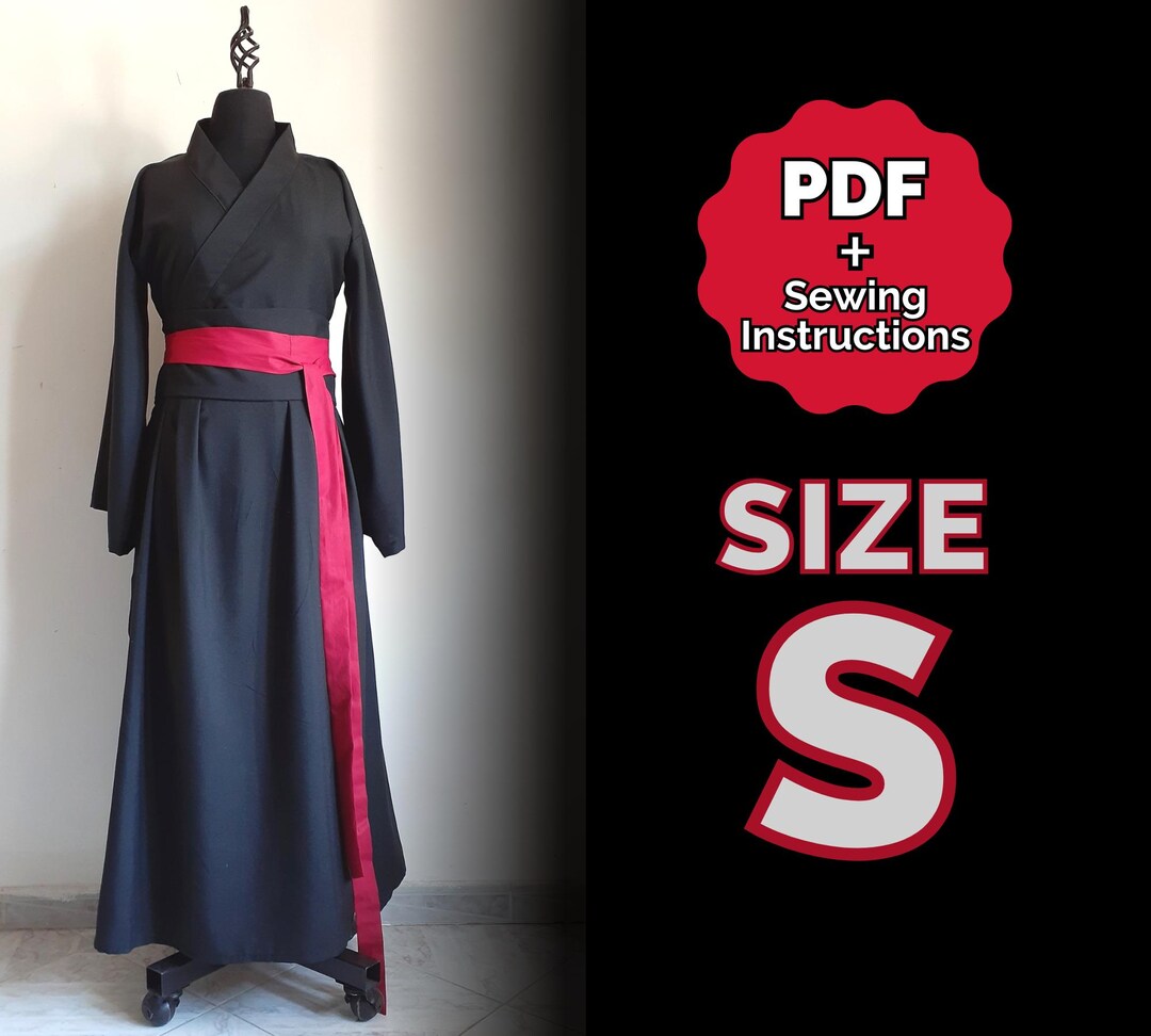 Chinese Coat (hanfu Pattern) Cosplay Size Small/#28 (PDF + Sewing ...