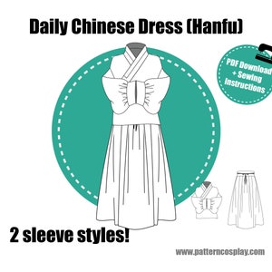 Aoqun Pattern (hanfu Daily Dress) Large/#40 (PDF + Sewing Instructions ...