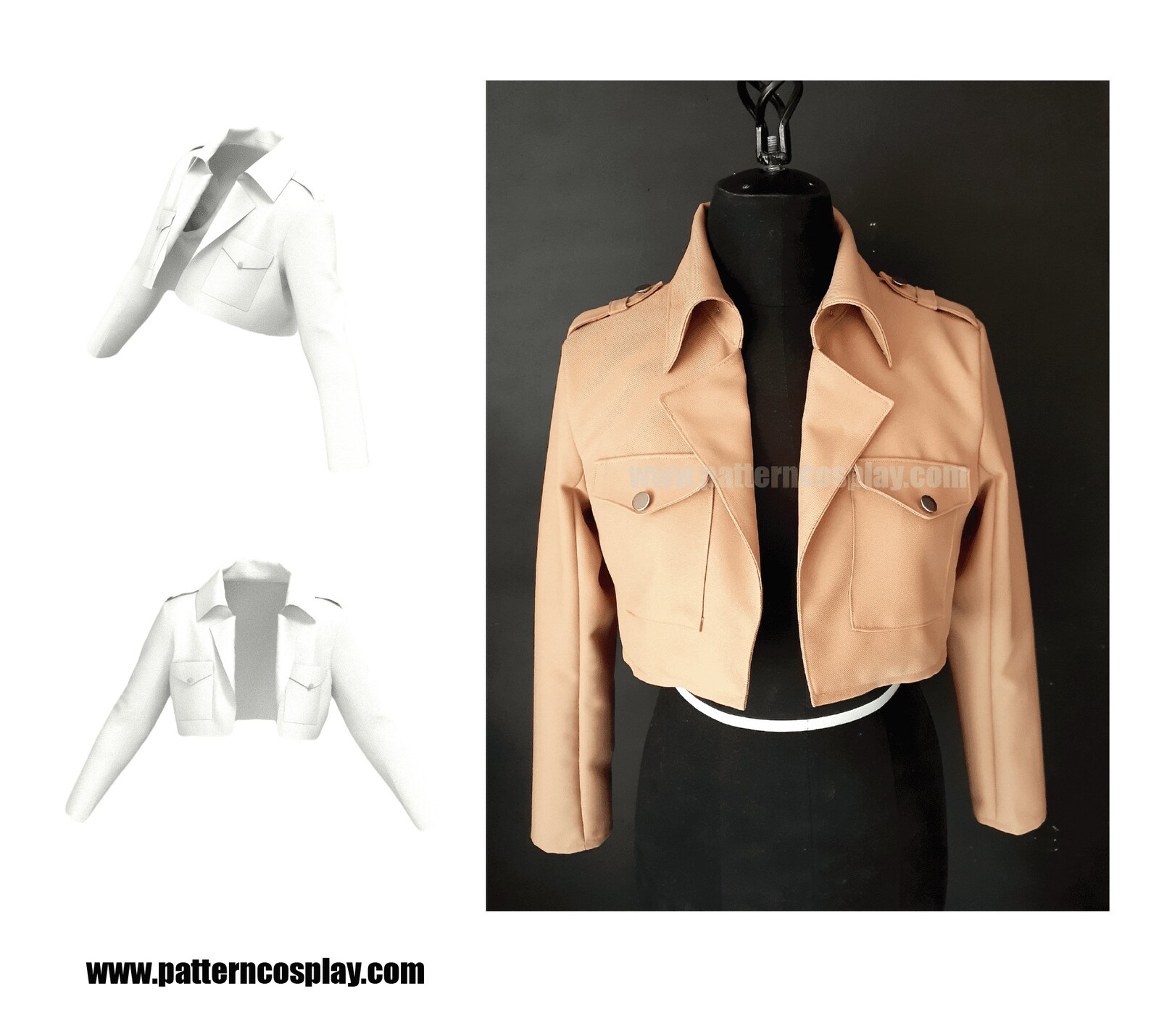 Survey Jacket Pattern Cosplay Size Medium/#34 (PDF + Sewing ...