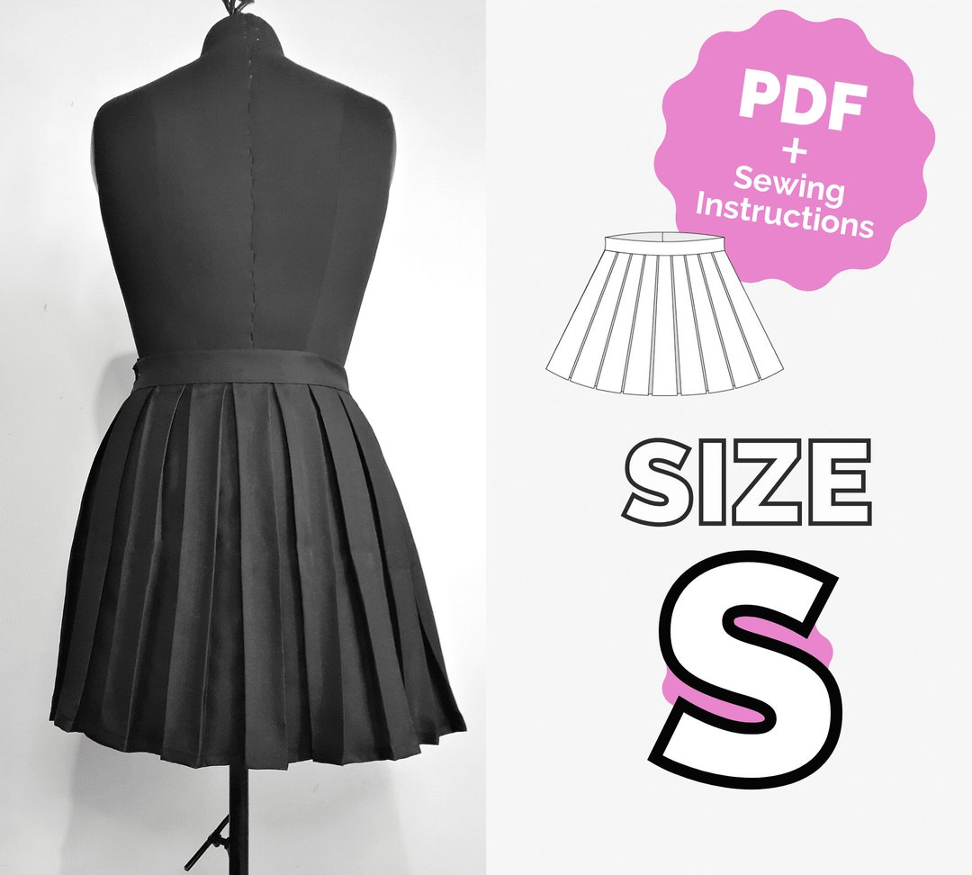Cosplay Double Pleated Skirt Pattern Size Small/#28 (PDF + Sewing ...