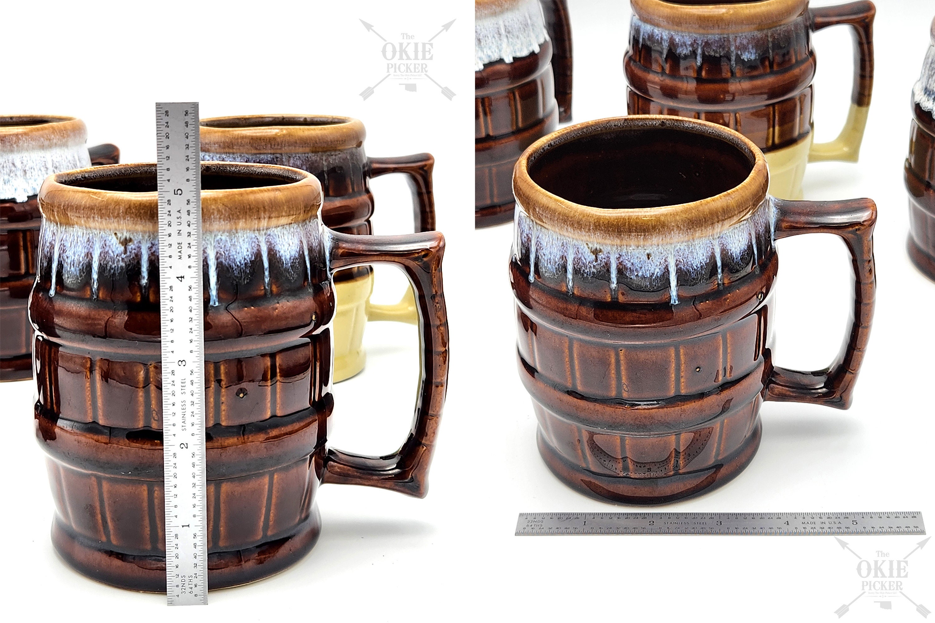 Set of 6 Vintage 1960s Root Beer Barrel Mugs With Foam Look - Etsy