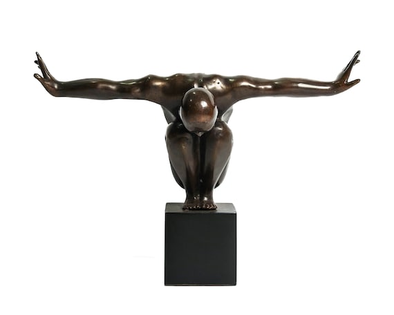 Statue of an Olympic Swimmer Bronze Statue Room Decor Home - Etsy