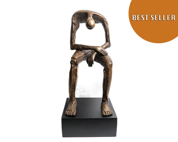 Memorial Copper or Sterling Statue Seated Modern Bronze - Etsy