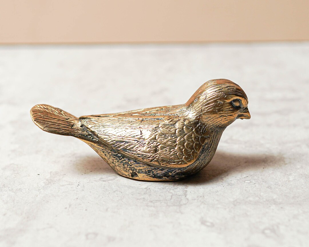 Vintage Gold Bird 1.5 Inch / 4 Cm, Bird Sculpture, Bird Figurine ...