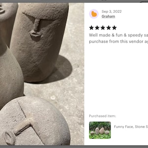 Funny Face, Stone Statue, Stone Face Figurine, Stone Carving Face ...