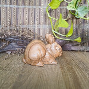 Wooden Rabbit 3 Inch / 7 Cm , Hand Carved, Unique Figurine, Rustic ...