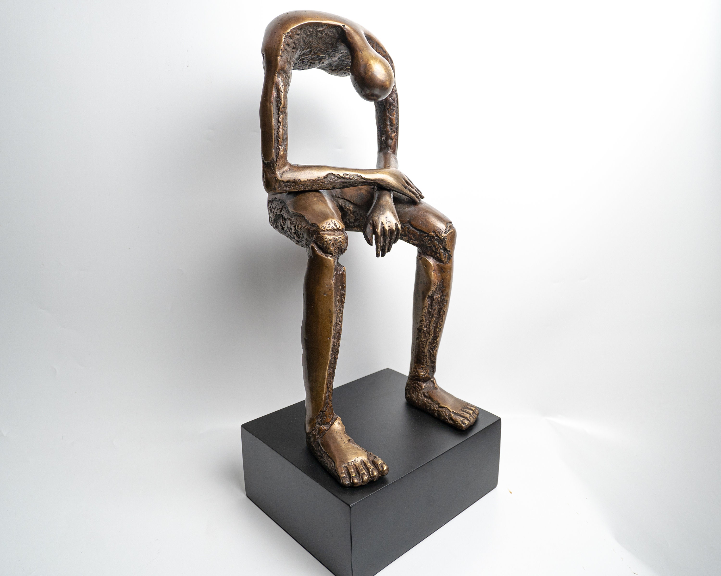 Memorial Copper or Sterling Statue Seated Modern Bronze - Etsy