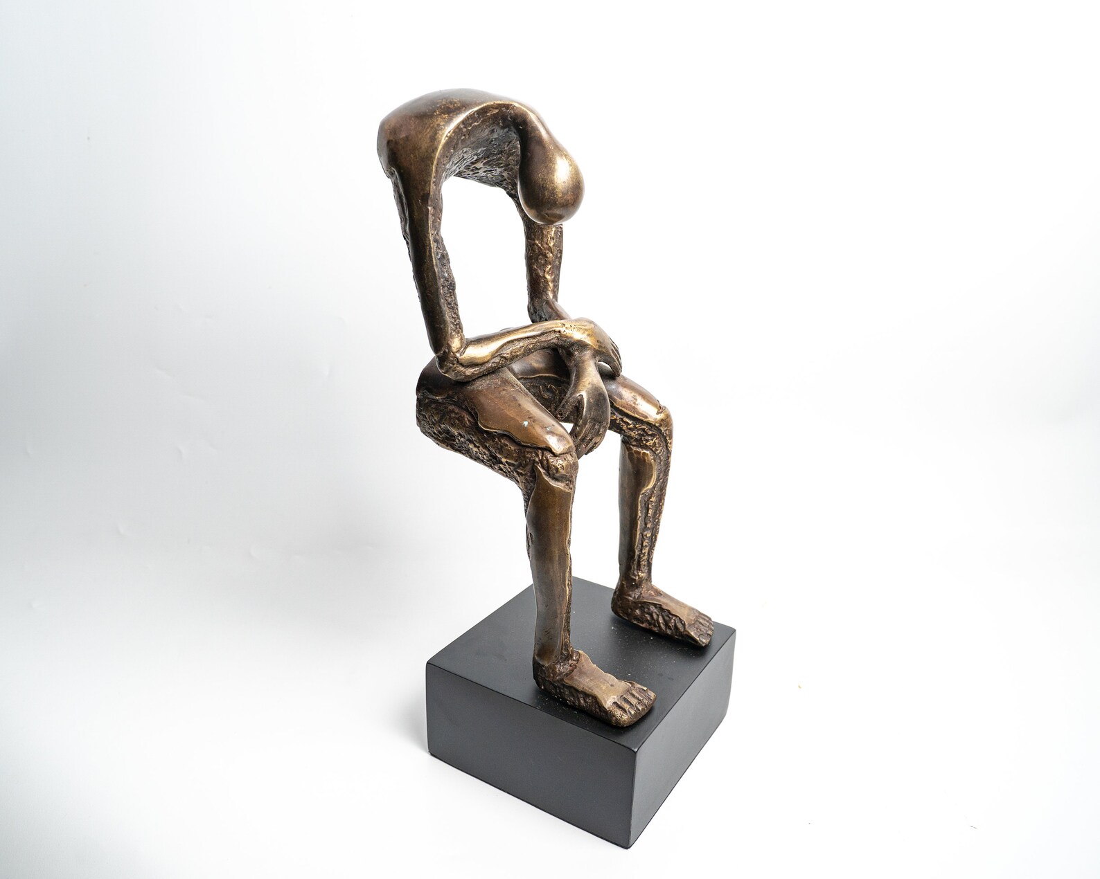 Memorial Copper or Sterling Statue, Seated Modern Bronze Sculpture 18 ...