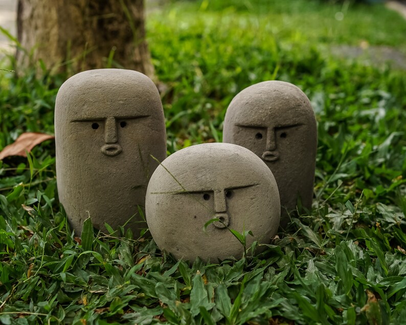 Funny Face Stone Stone Face Figurine Stone Carving Face - Etsy