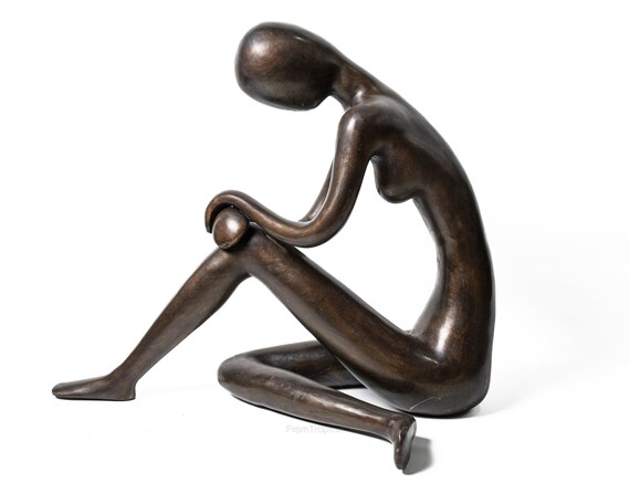 Abstract Sitting Lady Statue Modern Abstract Minimalist | Etsy