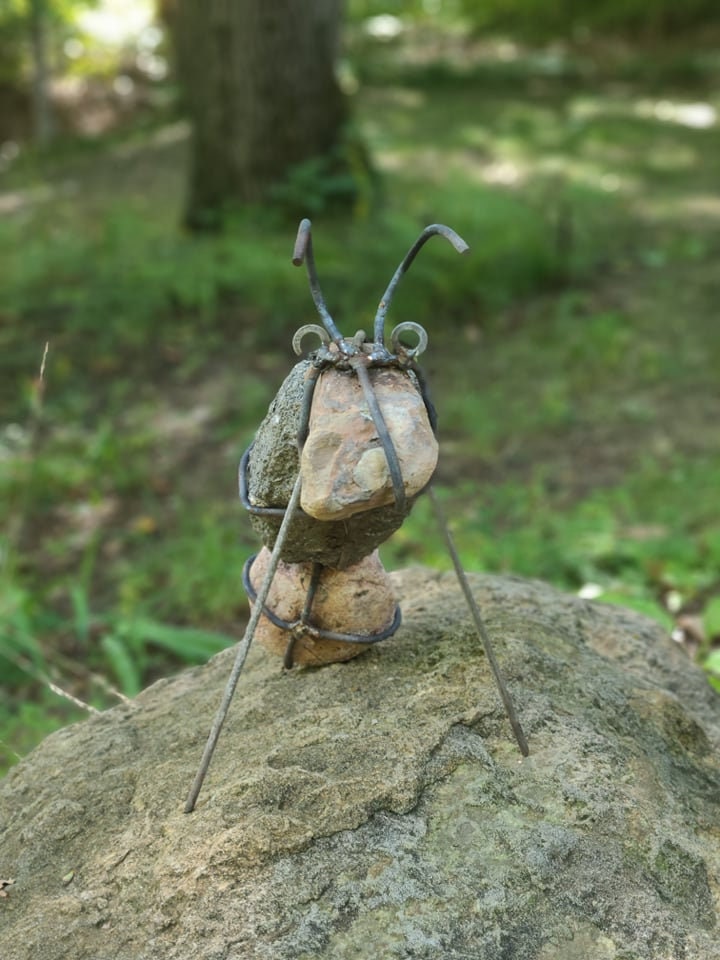 Large Handmade Garden Ants With Metal and Locally Collected Rocks From ...