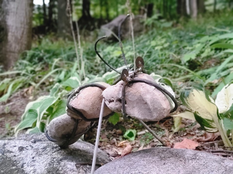 Large Handmade Garden Ants With Metal and Locally Collected Rocks From ...
