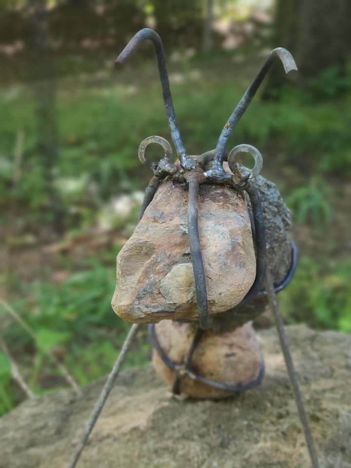Large Handmade Garden Ants With Metal and Locally Collected Rocks From ...
