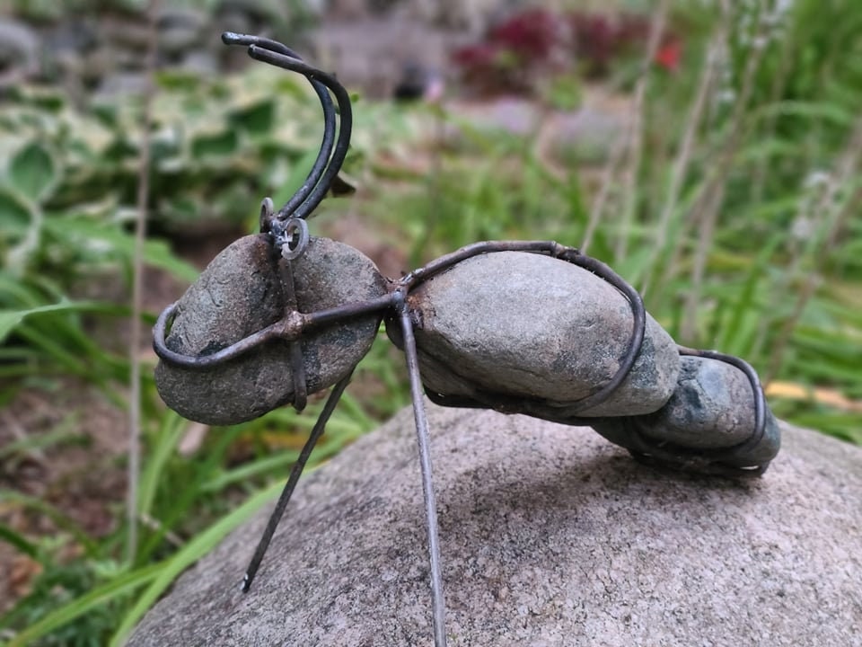 Large Handmade Garden Ants With Metal and Locally Collected Rocks From ...