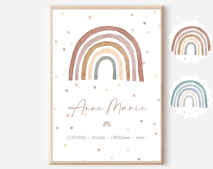 Geburtsposter Geschenk Geburt Poster Eukalyptus Gold - Etsy.de