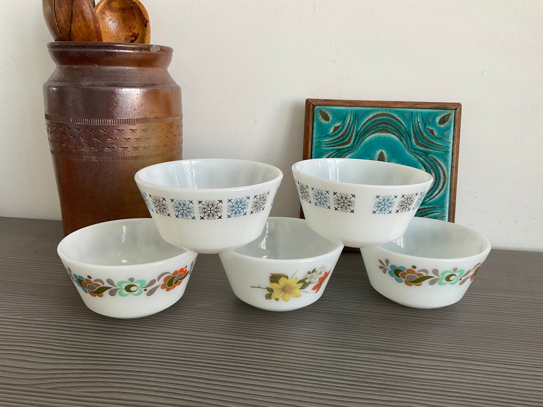 5 X Vintage JAJ Pyrex Cereal Bowls, Tempered Glass Dishes, Oven to ...