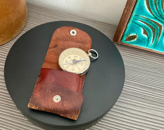 Vintage German Compass in Leather Case, Chrome Compass - Etsy