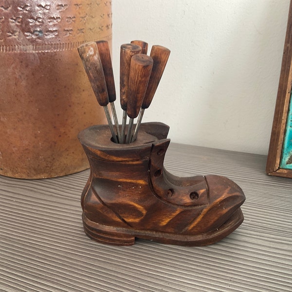 Carved Wood Boot - Etsy UK