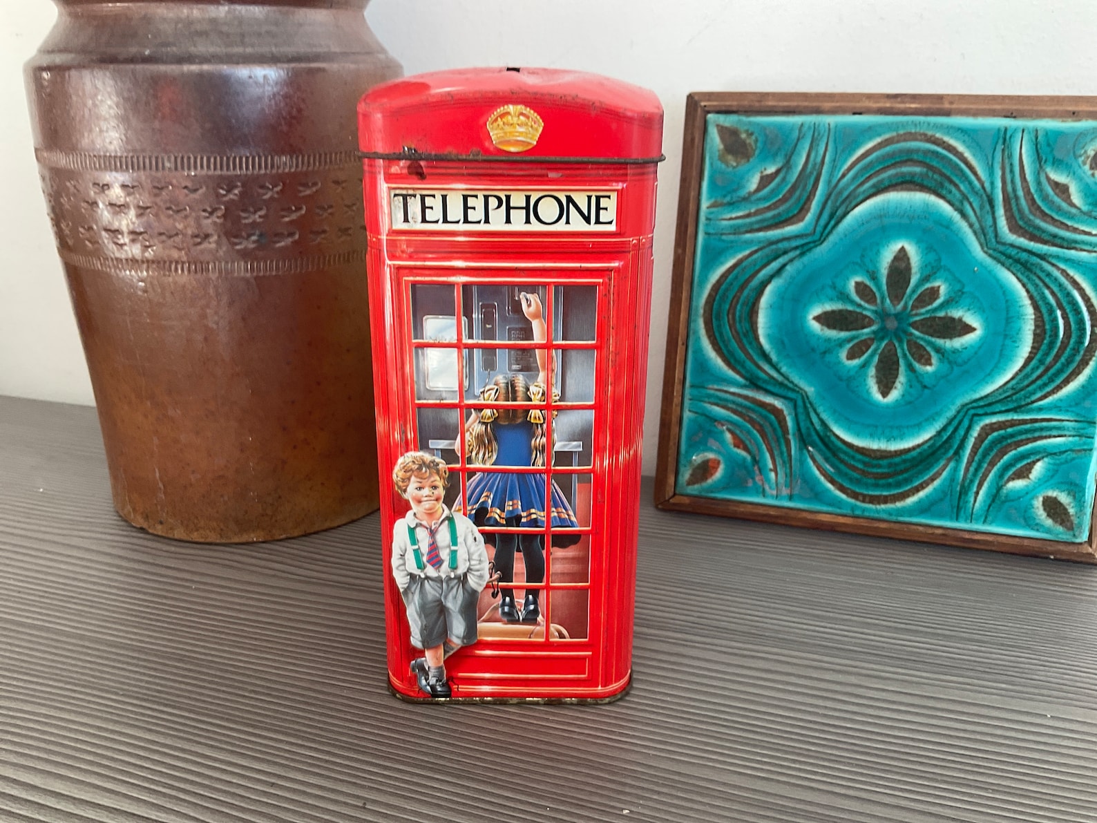 Vintage Churchills Devon Toffee Tin, Telephone Kiosk, Money Box, - Etsy