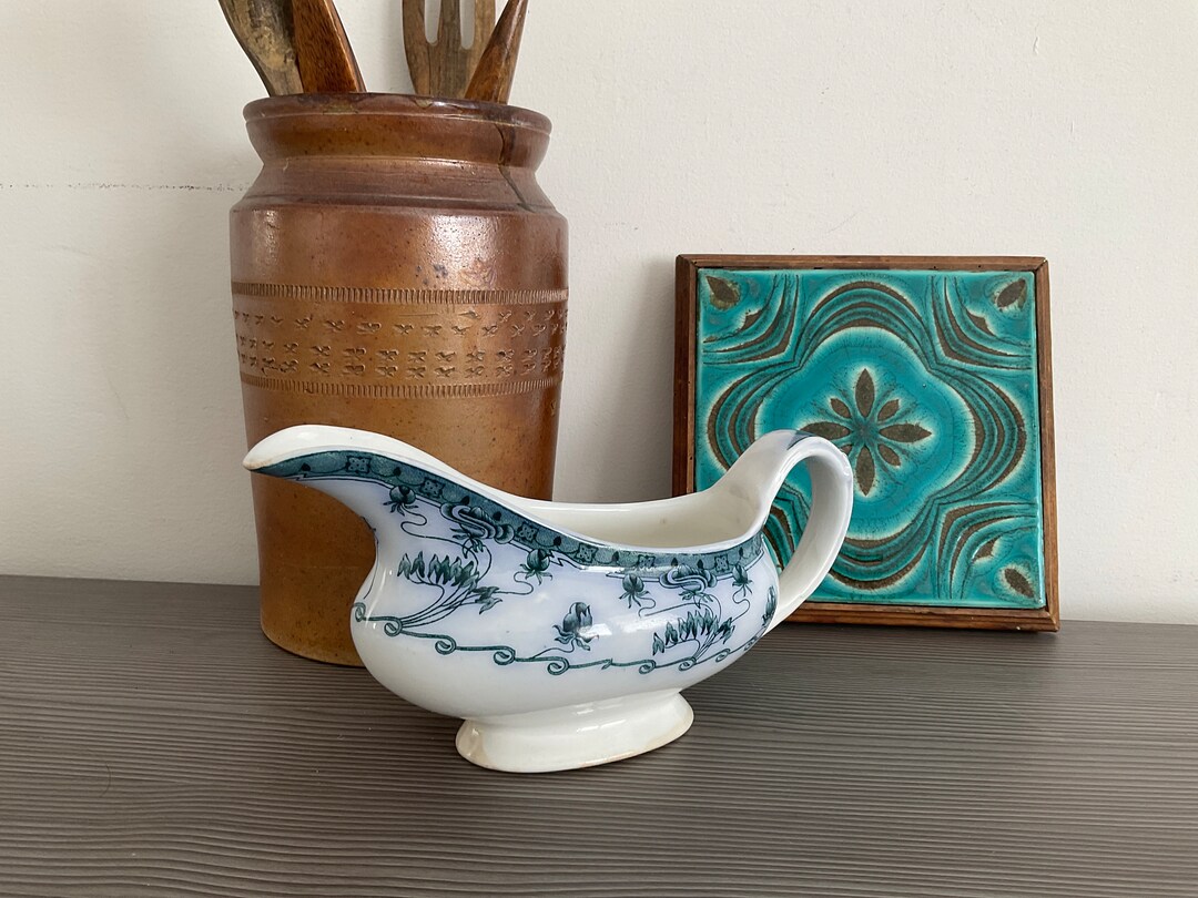 Vintage 1930s Bristol Pountney Gravy Boat: Blue & White Transferware - Etsy