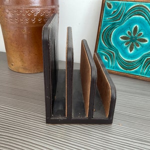 Smart Faux Leather Letter Rack, Brown Leatherette 3 Section Desk Tidy ...