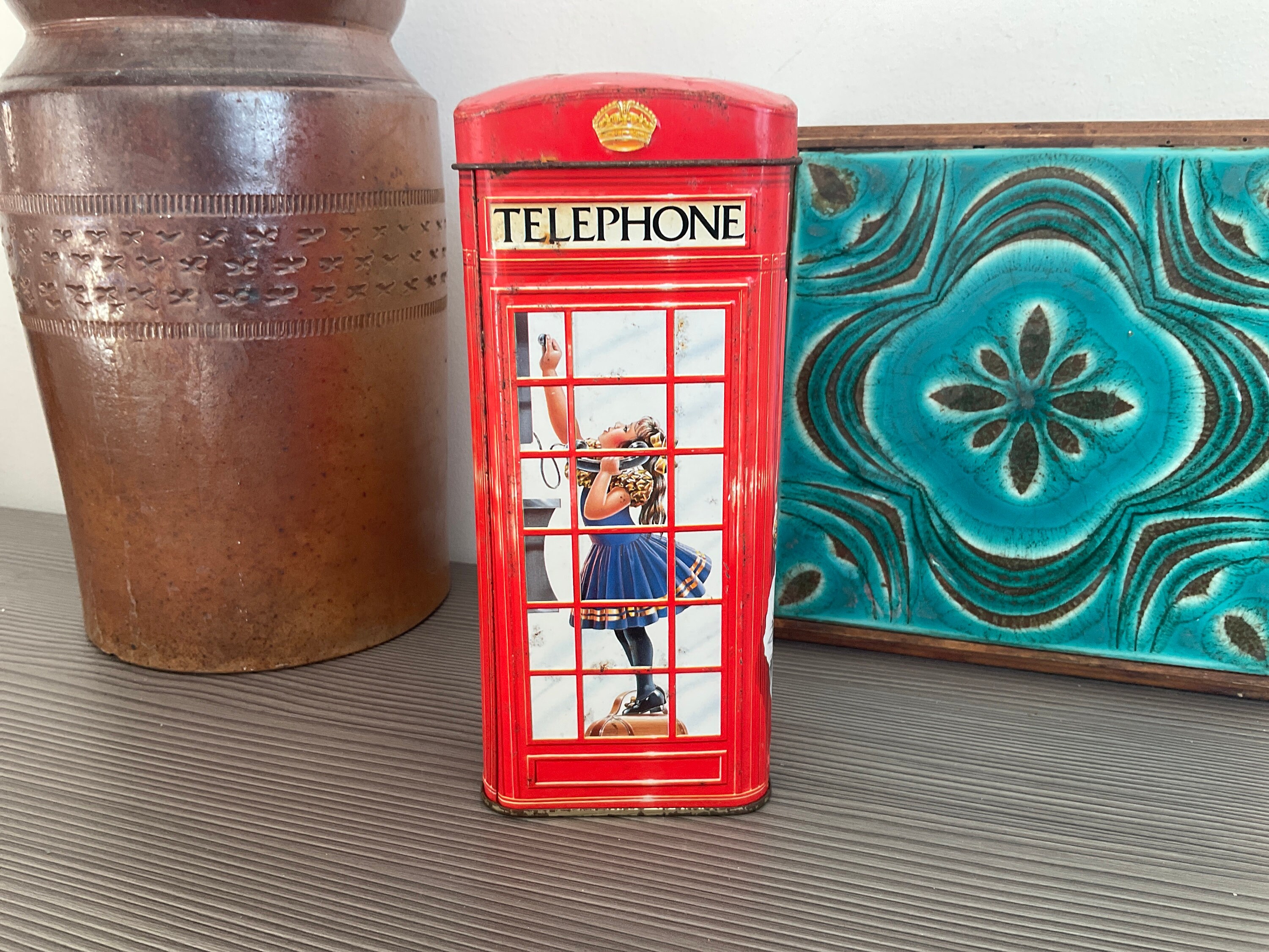 Vintage Churchills Devon Toffee Tin, Telephone Kiosk, Money Box, - Etsy