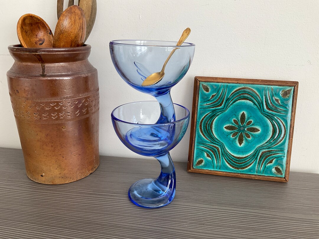 2 X Vintage Italian BORMIOLI ROCCO Sundae Glasses, Ice Cream Bowls ...