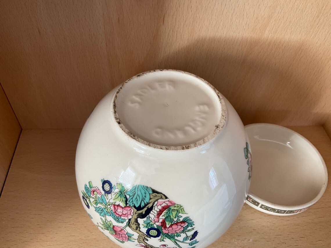 Vintage Sadler Ginger Jar Asian Floral Design Lidded Ginger | Etsy