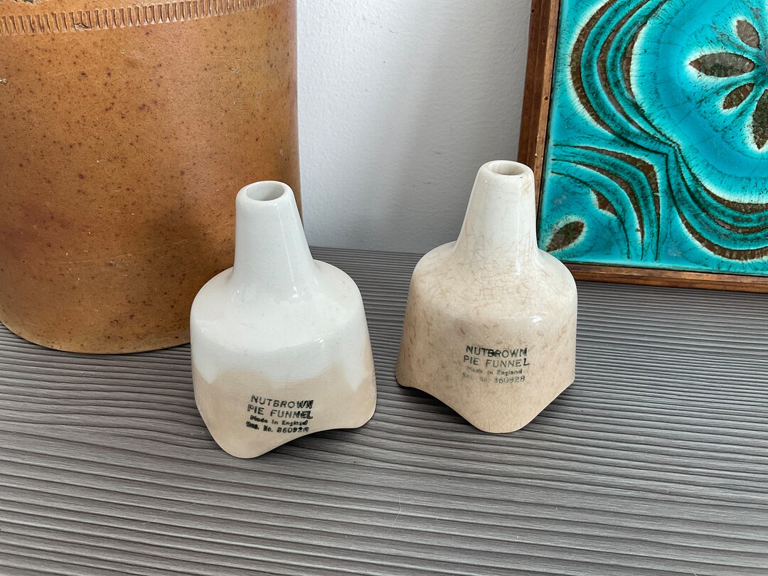 2 Vintage Ceramic NUTBROWN Pie Funnels, Kitchen Aid - Etsy