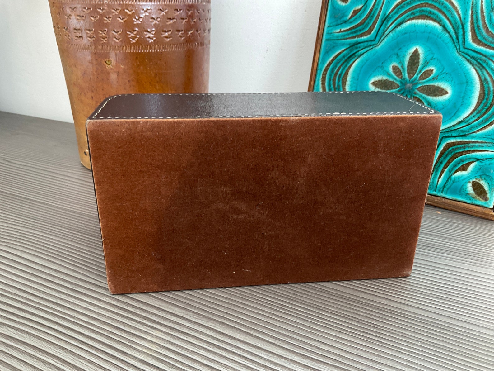 Smart Faux Leather Letter Rack, Brown Leatherette 3 Section Desk Tidy ...