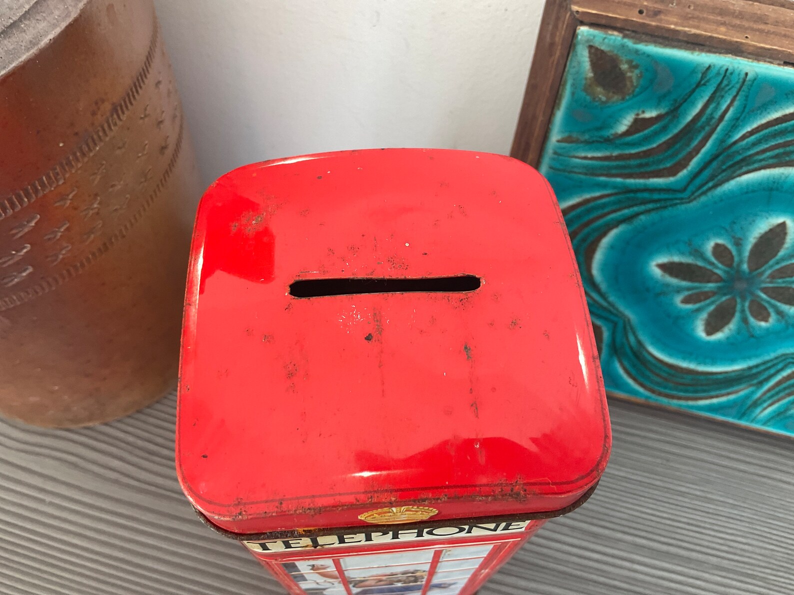 Vintage Churchills Devon Toffee Tin, Telephone Kiosk, Money Box, - Etsy