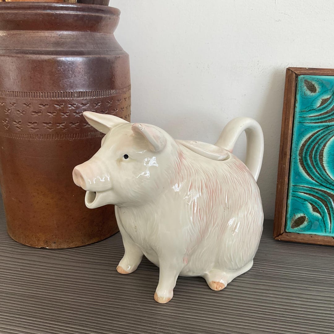 Vintage OTAGIRI Japan Novelty Teapot, Super Cute Ceramic Pig Teapot ...
