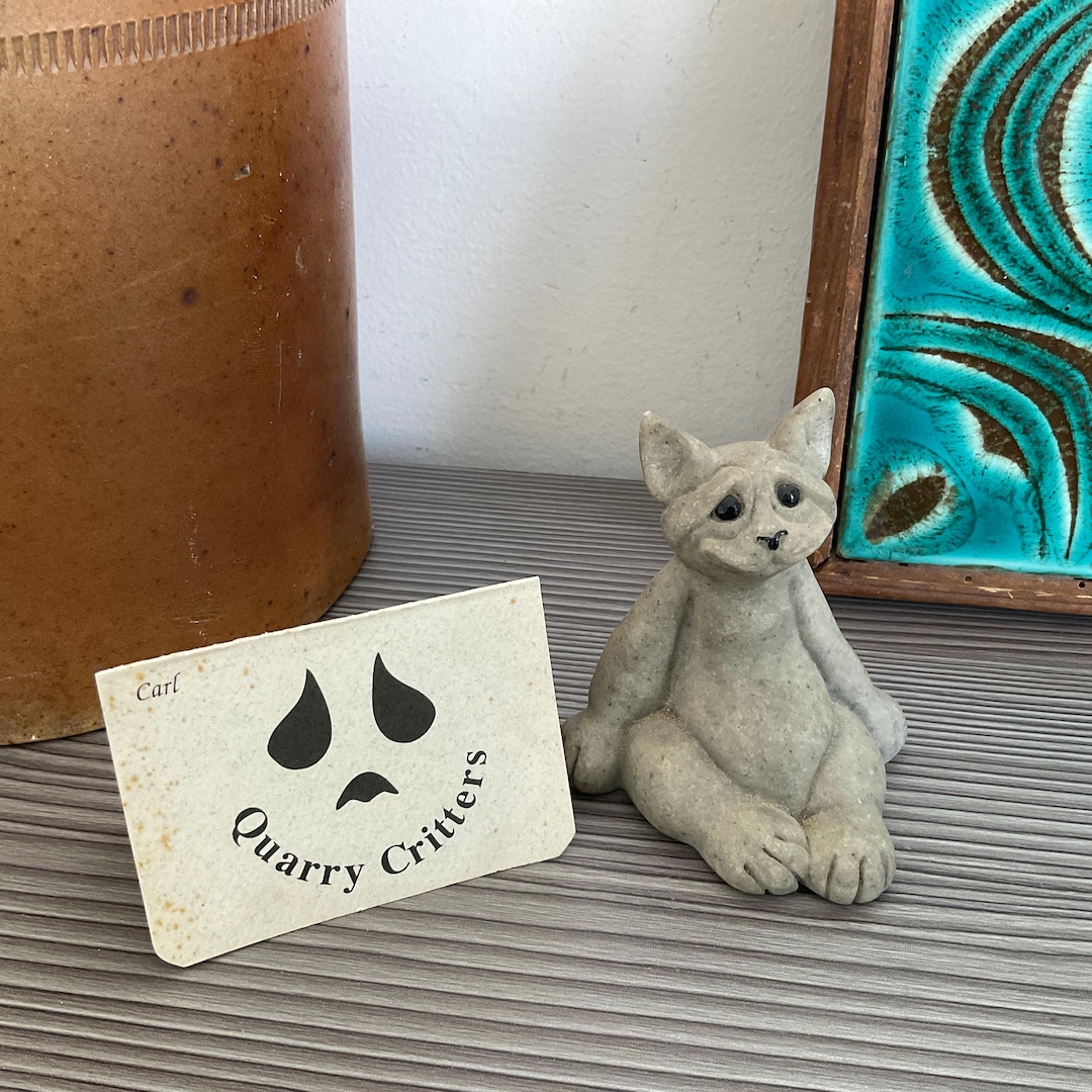 Quarry Critters 'carl' Cat Figurine - Second Nature Design - Etsy