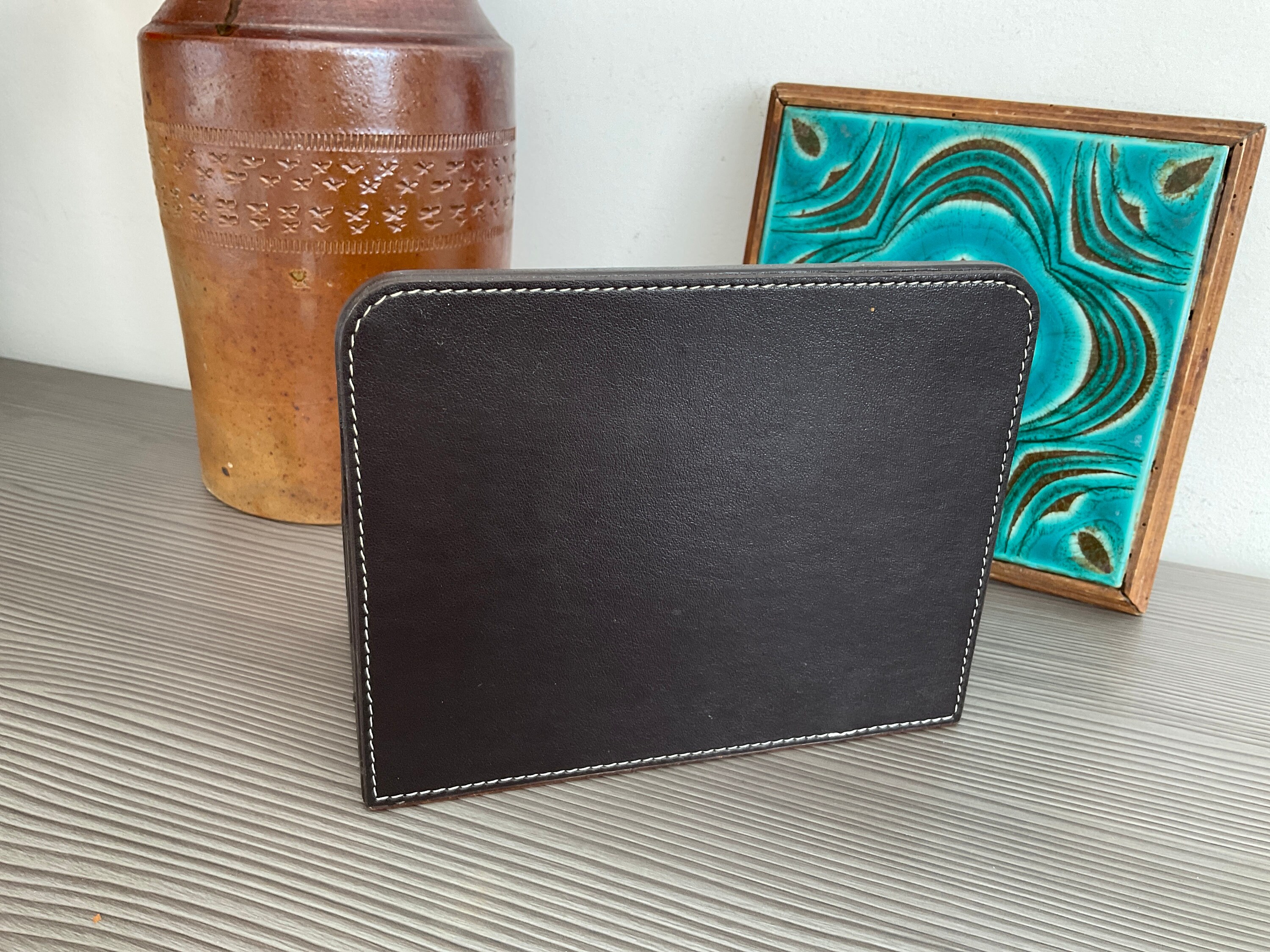 Smart Faux Leather Letter Rack, Brown Leatherette 3 Section Desk Tidy ...