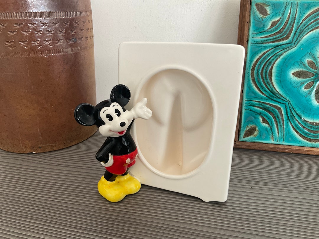 Cute Ceramic Mickey Mouse Photo Frame, 1970s Disney Frame, Free ...
