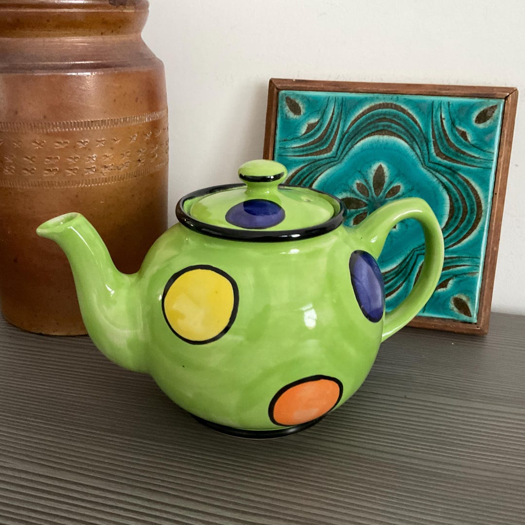 Funky Sadler Spotty Teapot, Full Size Hand Painted Ceramic Teapot, - Etsy