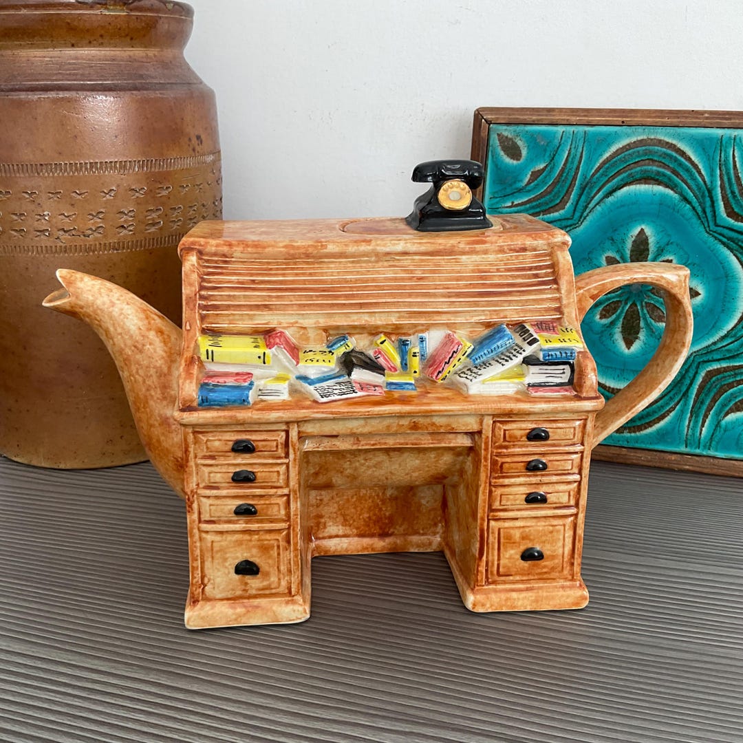 Rare SWINESIDE Pottery ‘bureau’ Novelty Teapot, Full Sized Collectable ...