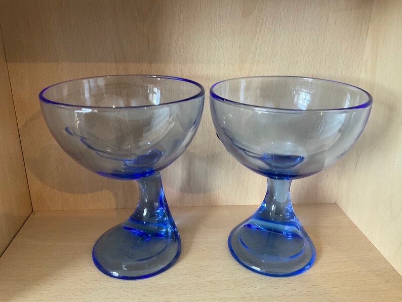 2 X Vintage Italian Bormioli Rocco Sundae Glasses Ice Cream Etsy