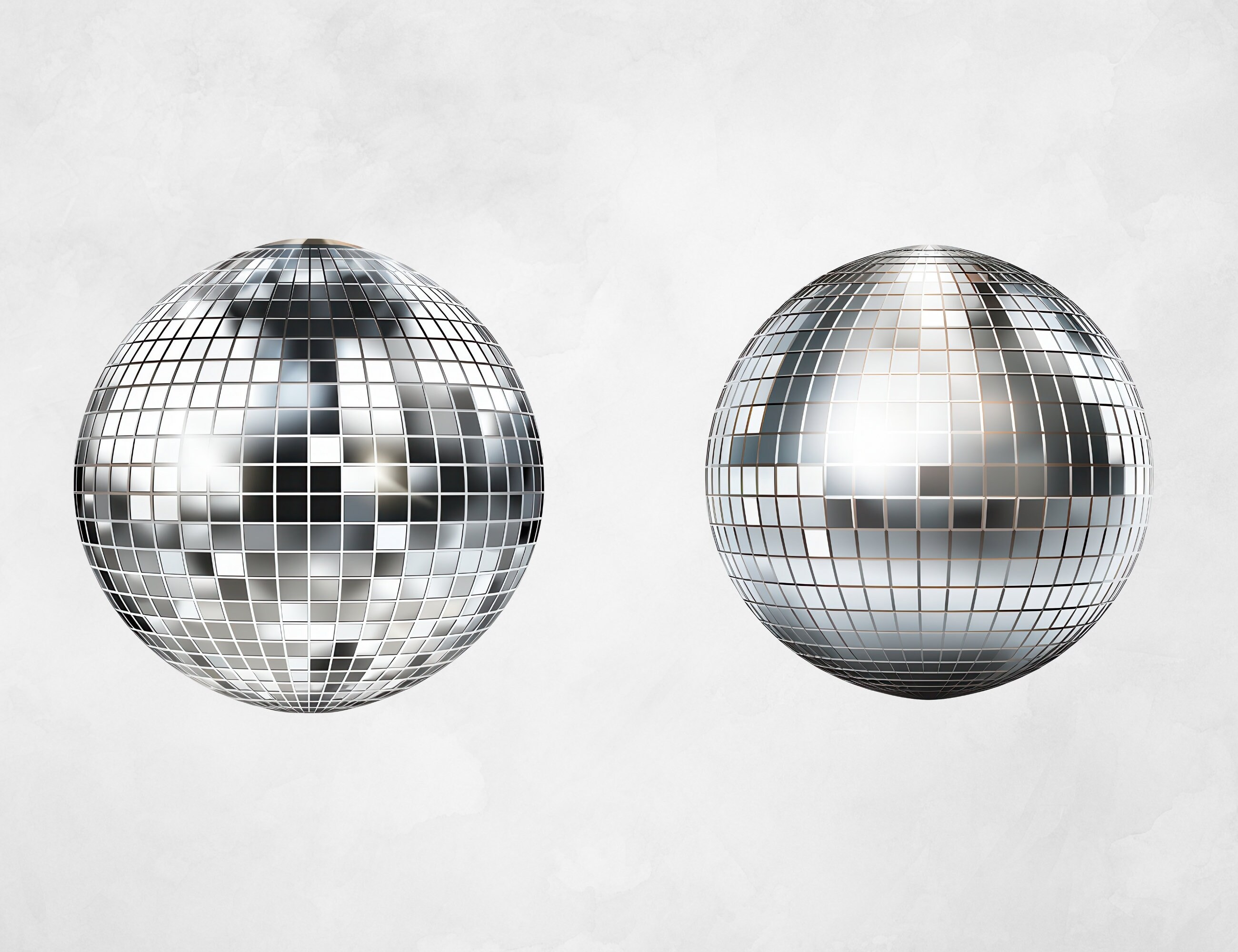 Silver Disco Ball Clipart, Mirror Ball, Retro Disco Ball, Rainbow Ball ...