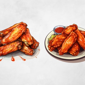 Chicken Wings Clipart, Fast Food, Tasty Hot Wings, Buffalo Wings, Deep ...