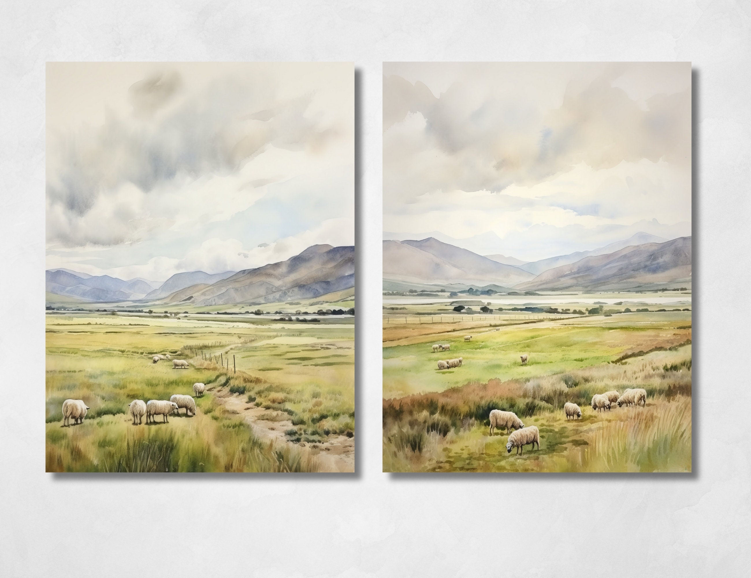 New Zealand Landscape Digital Paper, Sheep, Scenery, Grass, Backgrounds ...