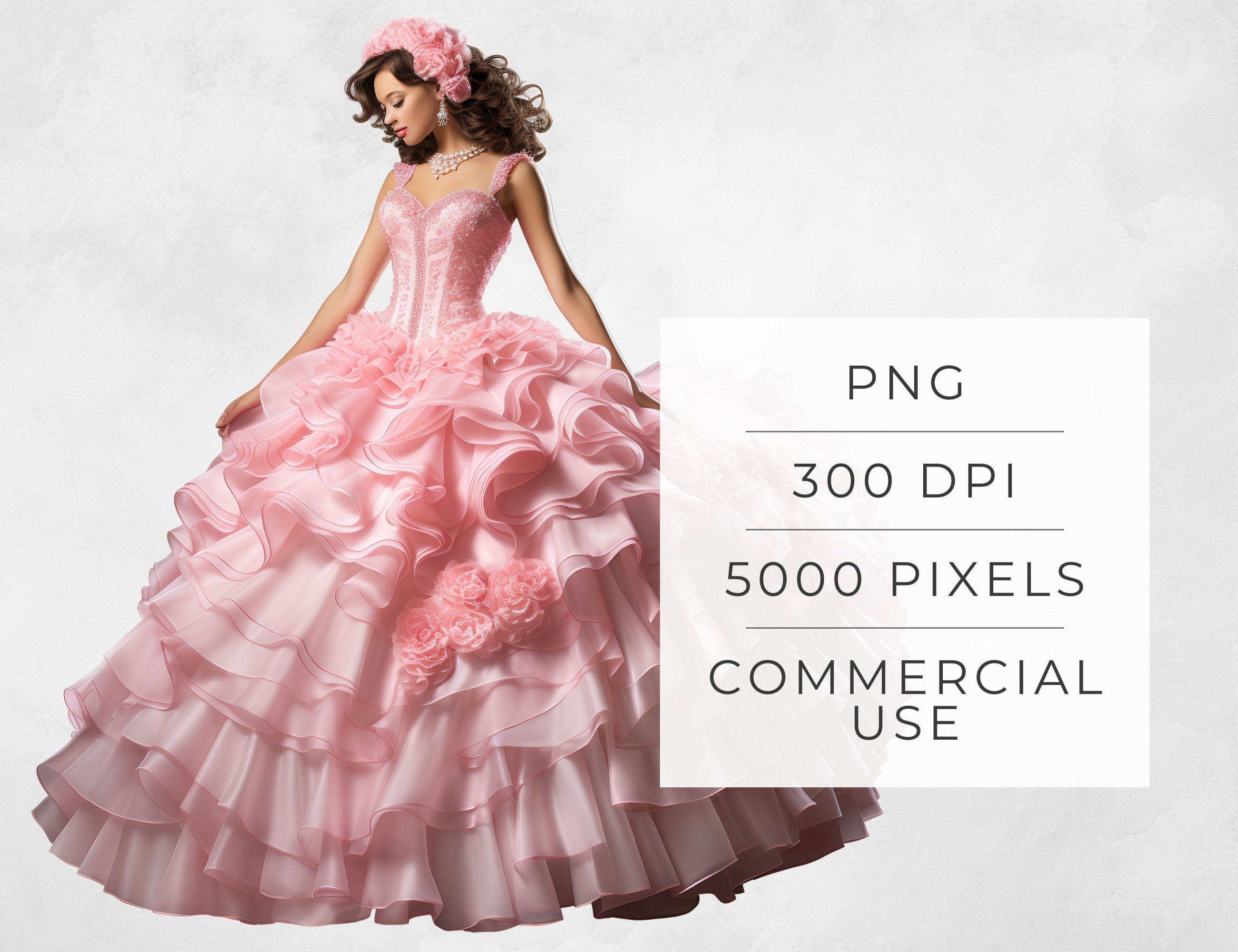 Pink Quinceanera Dress, Elegant Dresses, Birthday Princess, INSTANT ...