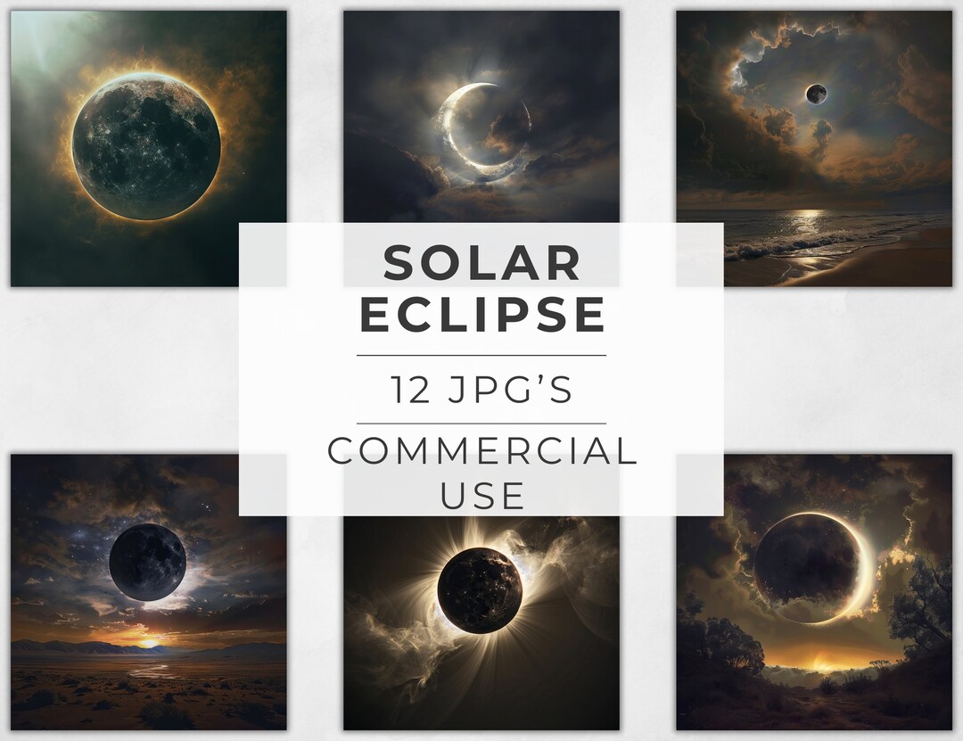 Solar Eclipse Digital Paper, Total Solar Eclipse, JPG, Path of Totality ...